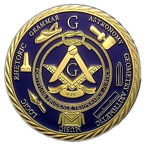 AtSKnSK 1 OZ Masonic Coins Gold Plated Freemason Challenge Coin