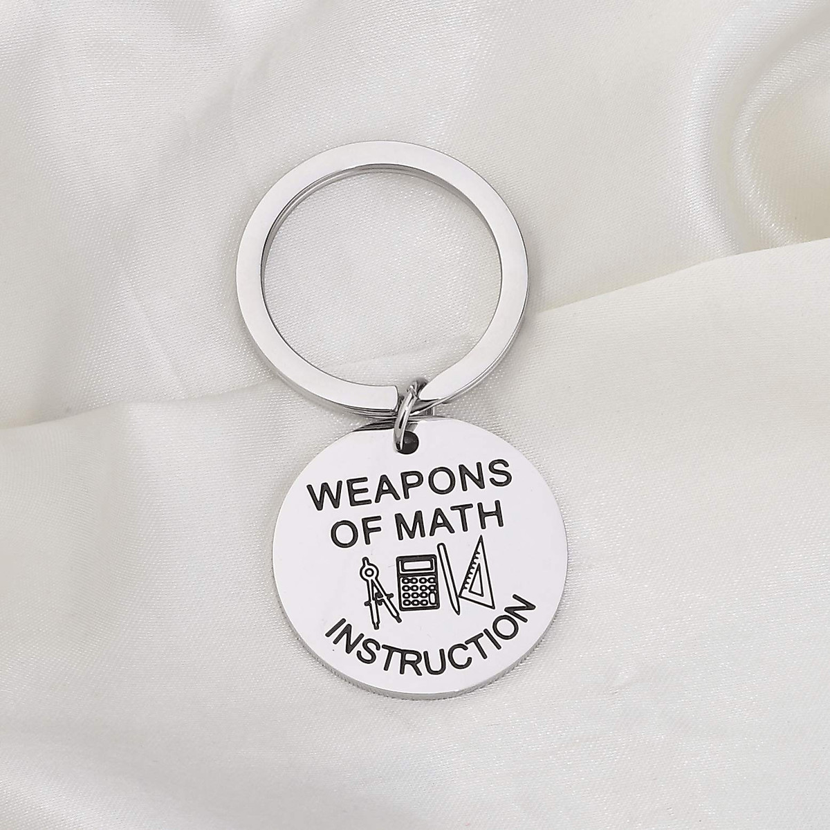 WSNANG Math Gift Weapons Of Math Instruction Keychain Funny Math Geek Gifts for Mathematician Math Teacher Math Student (Math Keychain)