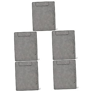 MAGICLULU 5pcs Folder Board Folder Organizer Document Clipboard Stationery Document Holder File Clipboards Pencil Sketch Clipboard Exam Paper Clips Clip Board Grey Pu Paper Holder Office