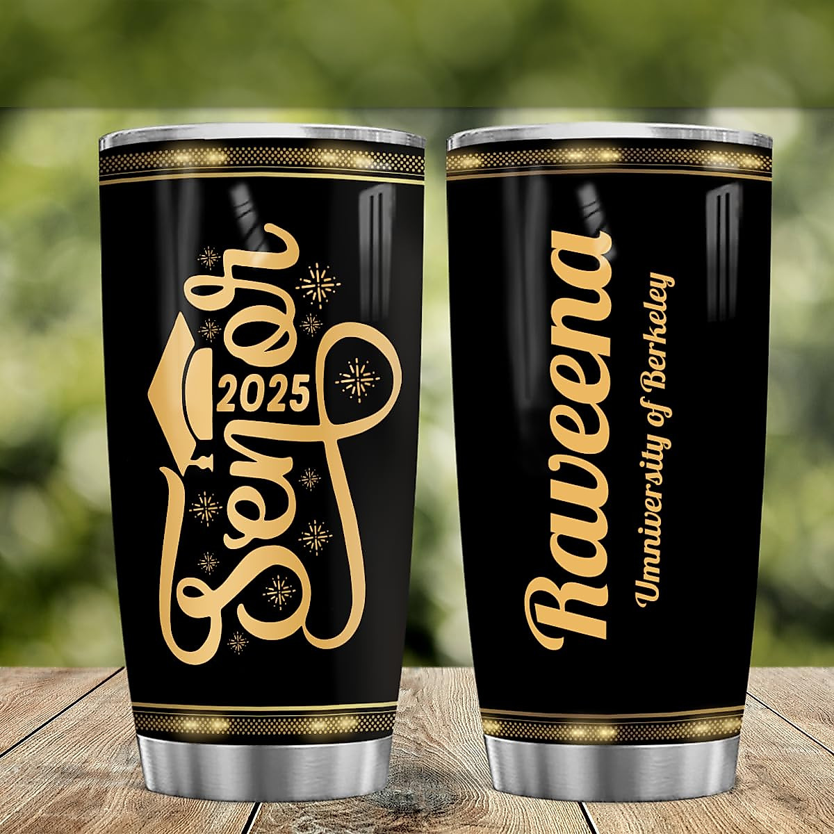 wowcugi Personalized Graduation Tumbler Senior Class Of 2025 Custom Cups with Lid 20oz 30oz Coffee Mugs Graduation Gifts Masters Tumblers for Men Women Graduating Daughter Son (Black)