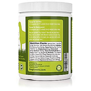 Dog Greens- Organic and Wild Harvested Vitamin and Mineral Supplement for Dogs - Add to Home Made Dog Food, RAW Food or Kibble - No Hassle-30 Day
