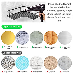 Chris.W 14 Pcs Shower Caddy Adhesive, Strong Adhesive Wall Hooks,Shower Shelf Adhesive Strips Replacement Clear Flat Hook, Waterproof, No Drilling for Bathroom Storage Shelves Kitchen Racks