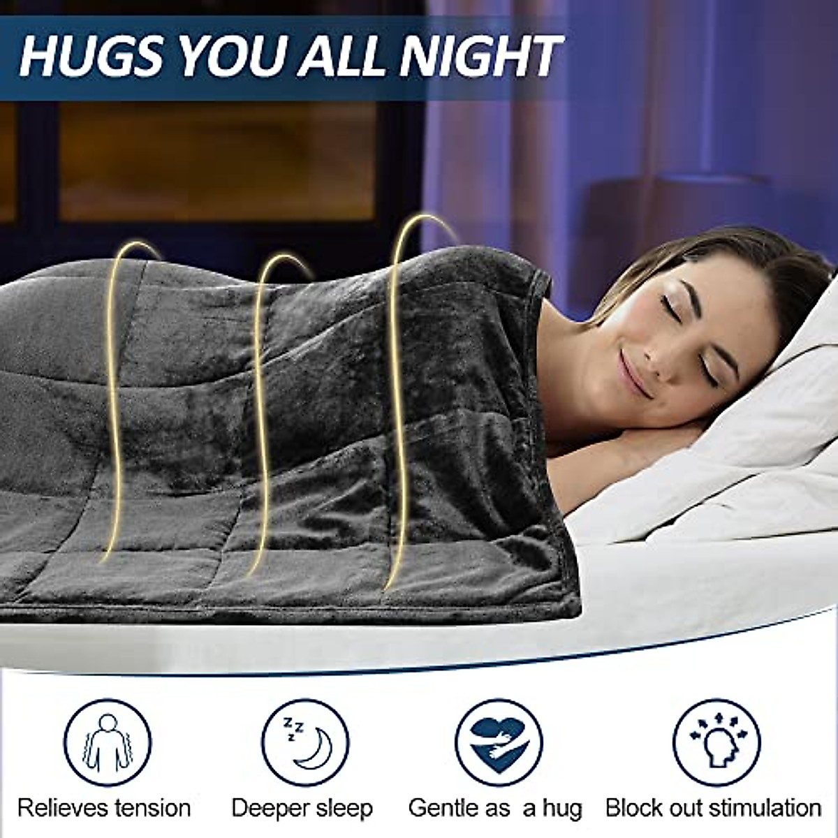 Topblan Sherpa Fleece Weighted Blanket 15lbs, Double Sided with Fuzzy Fleece and Shaggy Sherpa to Help with Better Sleep, 48x72 inches, Grey & White