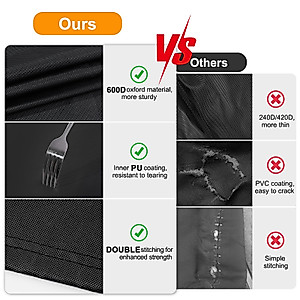 FIOBEE Patio Umbrella Cover for 9ft to 13ft Cantilevers Offset Umbrella or Market Umbrella 600D Waterproof Outdoor Parasol Cover with Rod Patio Furniture Covers, Black