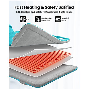 RENPHO Extra Large Heating Pad for Back Pain Relief, FSA HSA Eligible, Retirement Christmas Gifts for Mom Dad Her Him, Weighted Electric Heat Pads for Neck and Shoulders, ETL Certified, Gray Green