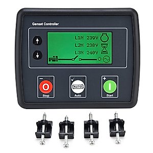 DSE4520 Genset Controller, Generator Controller, Self Starting LCD Display Auto Start Genset Controller with 3‑Phase Mains Detection Control Board for Gasoline Engine