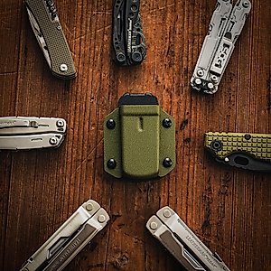 TACTICAL GEEK TX3 Multi-Tool Sheath, Multi Tool Holster, Thickness Adjustable Multi-Tool Holder with Back Clip for Belt, Multi-Tool not Included(Green)