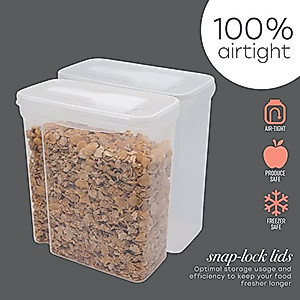 Kitchen Details Cereal Container with Scooper | Medium | Airtight | Food Tin | Keeps Fresh | Kitchen & Pantry Storage Organizers | Clear