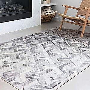 Loloi II Maddox Collection MAD-05 Silver/Ivory, Contemporary 7'-6" x 9'-6" Area Rug