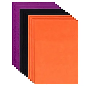 12 Pieces Halloween Felt Fabric Sheets DIY Craft Felt Fabric Sheets 3 Colors Felt Fabric for Halloween Sewing Patchwork Decorations, 11.8 x 8.3 Inches