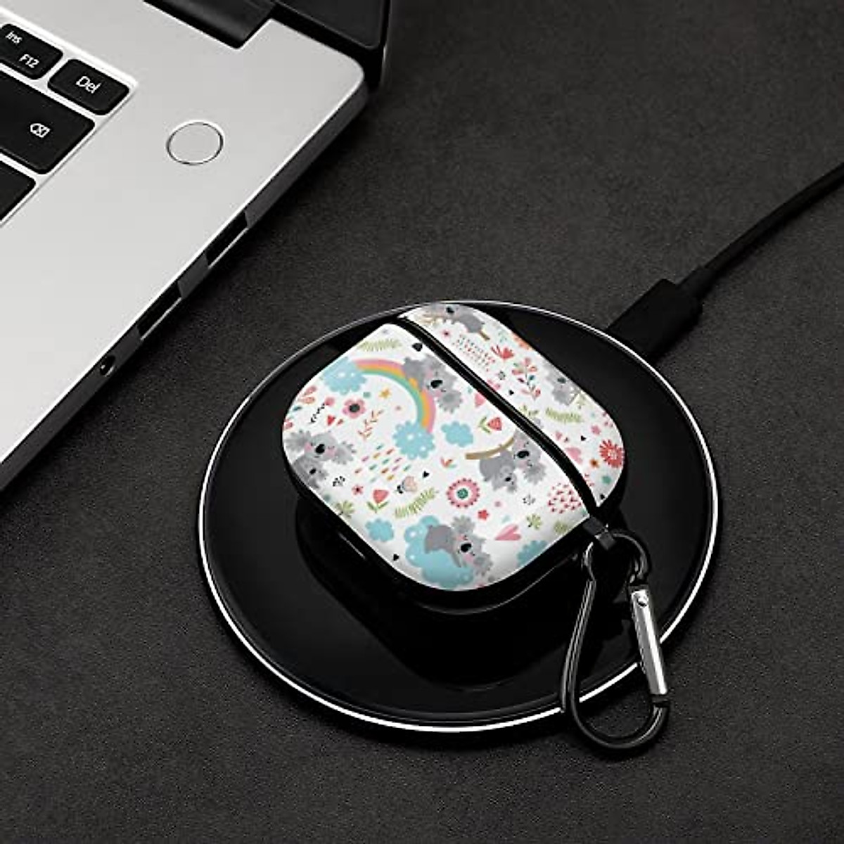 Cute Koala and Colorful Rainbow AirPods 3 Case Cover Gifts with Keychain, Shock Absorption Soft Cover AirPods 3 Earphone Protective Case for Men Women