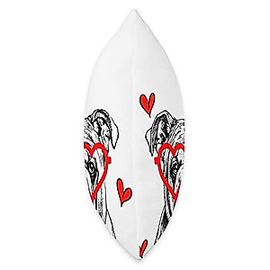 Happy Valentine's Day for English Bulldog Lover English Bulldog with Heart Glasses Valentines Day Dog Mom Throw Pillow, 18x18, Multicolor