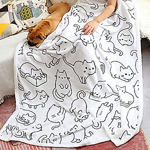 Sviuse Cat Blanket Animals Pet Pattern Throw Blanket Cat Lover Gifts Flannel Soft Warm Cozy Fuzzy 50"x60" Throw for Kids and Adults (50" X 60", Cat 2)