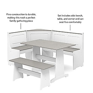 Linon Grey and White Breakfast Dining Set Ardmore Nook