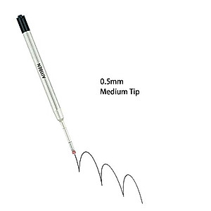 3.9'' Ballpoint Pen Refill, Replaced Stylus and Ballpoint Pen Metal Refill, Smooth Writing Ballpoint Pen Refill (Black, 6 Pack)