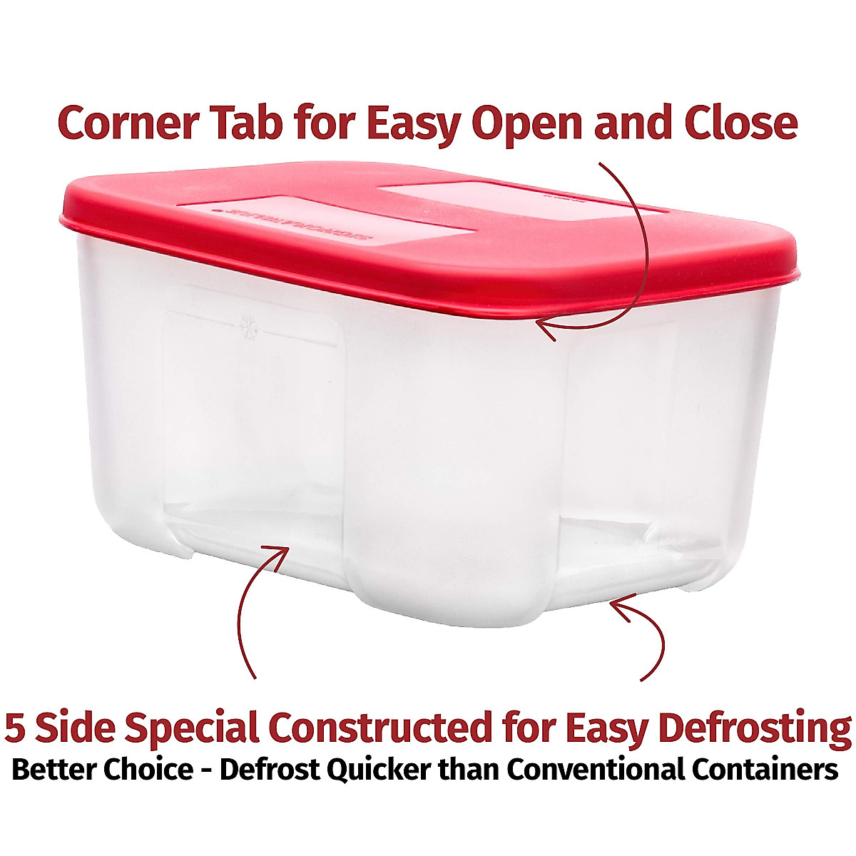 Quicker Defrost- Reusable Freezer Containers with Lids Set of 4-23.5 oz. for Soups, Leftovers, Meal Prep, Food Storage Airtight Food Storage Containers With Lids Plastic Freezer Containers Jars