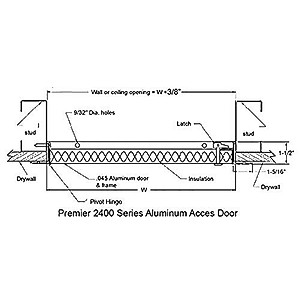 Premier 2400 Series Aluminum Universal Access Door 36 x 36 (Keyed Cylinder Latch)