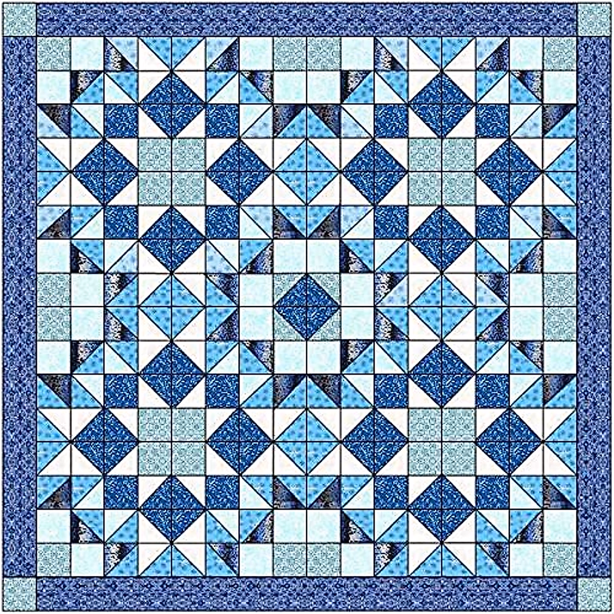 Material Maven Quilt Kit Christmas Snowflakes Beautiful Fabrics by Benartex & MDG, Multicolor, 69 inch X 69 inch