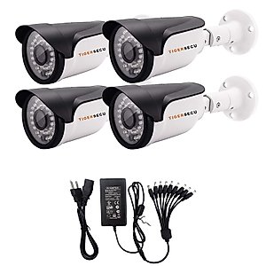 TIGERSECU Super HD 1080P 4-in-1 Security 4-Camera Bundle