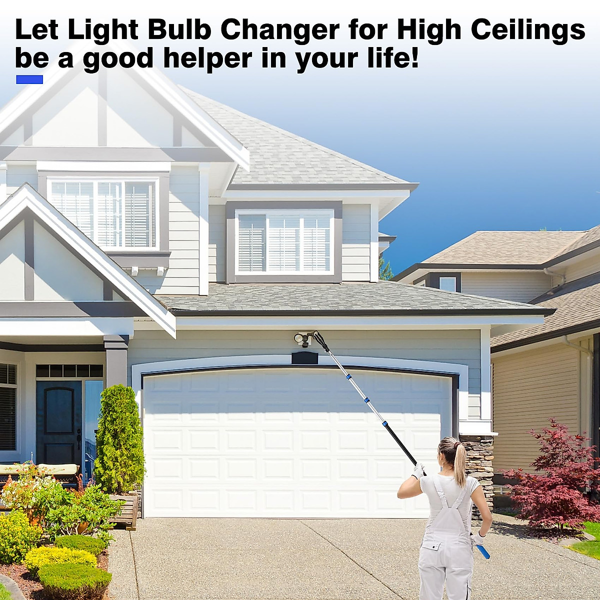 18FT Light Bulb Pole Changer for High Ceilings,3-12FT light bulb changing pole with 2 Baskets and Suction Cup,light bulb remover tool high ceiling fit for High Ceilings Lightbulb Removal Changing