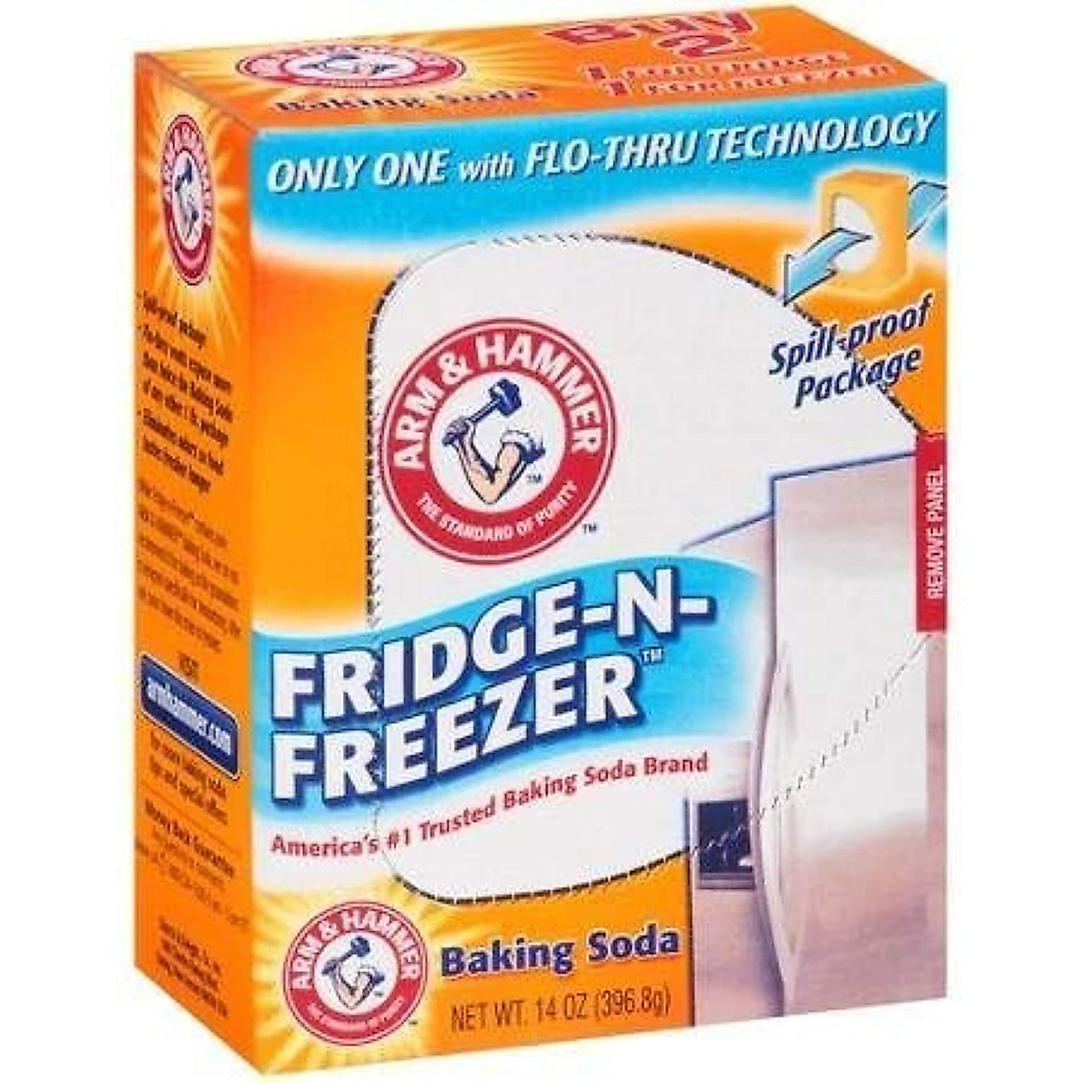 Arm & Hammer Baking Soda, Fridge-N-Freezer Pack, Odor Absorber, 14oz (Pack of 3)