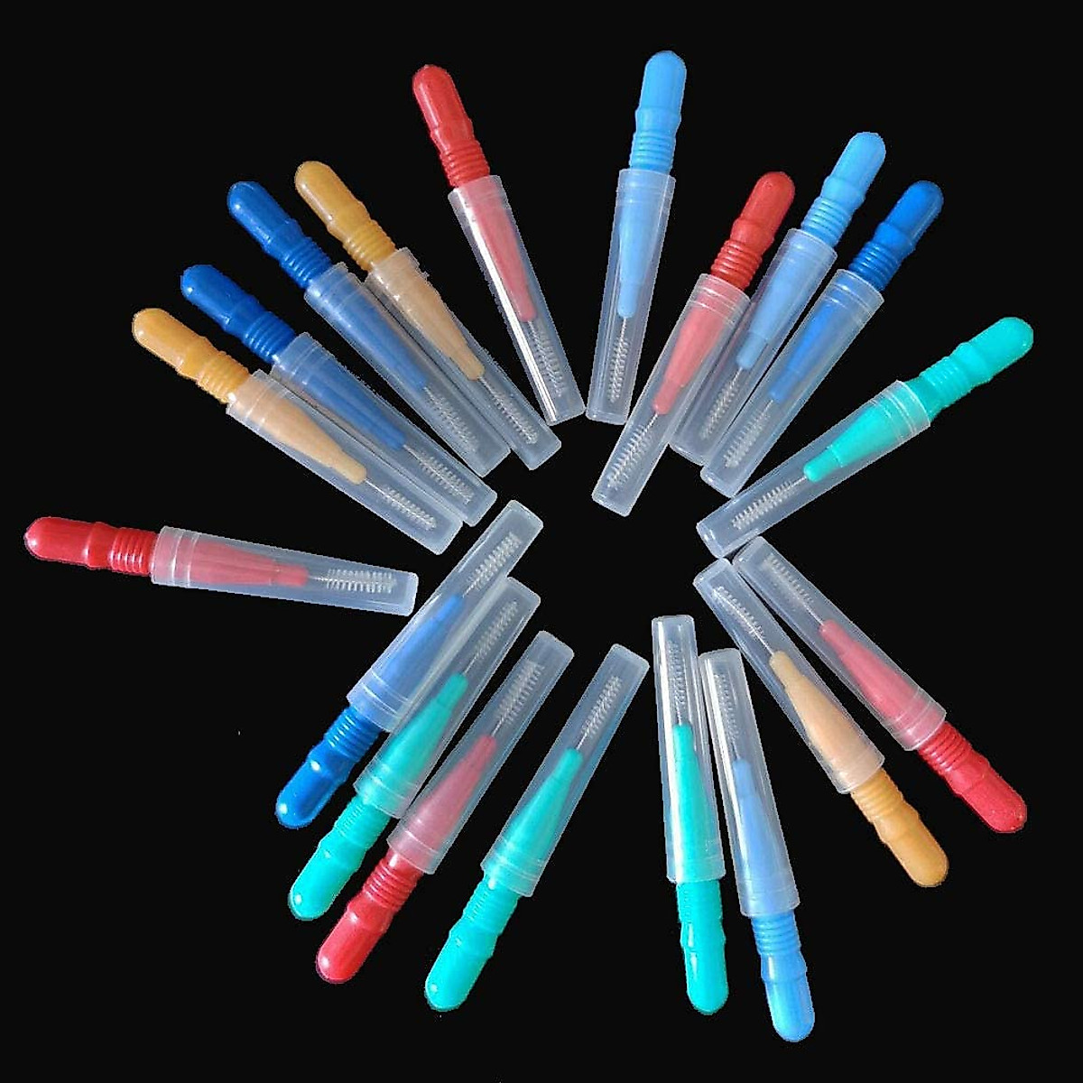 N Noble One 50Pcs Interdental Slim Brushes 0.7-1.2mm Dental Brushes Between Teeth Gum Flosser Picks Tooth Cleaning Tools for Children and Adult