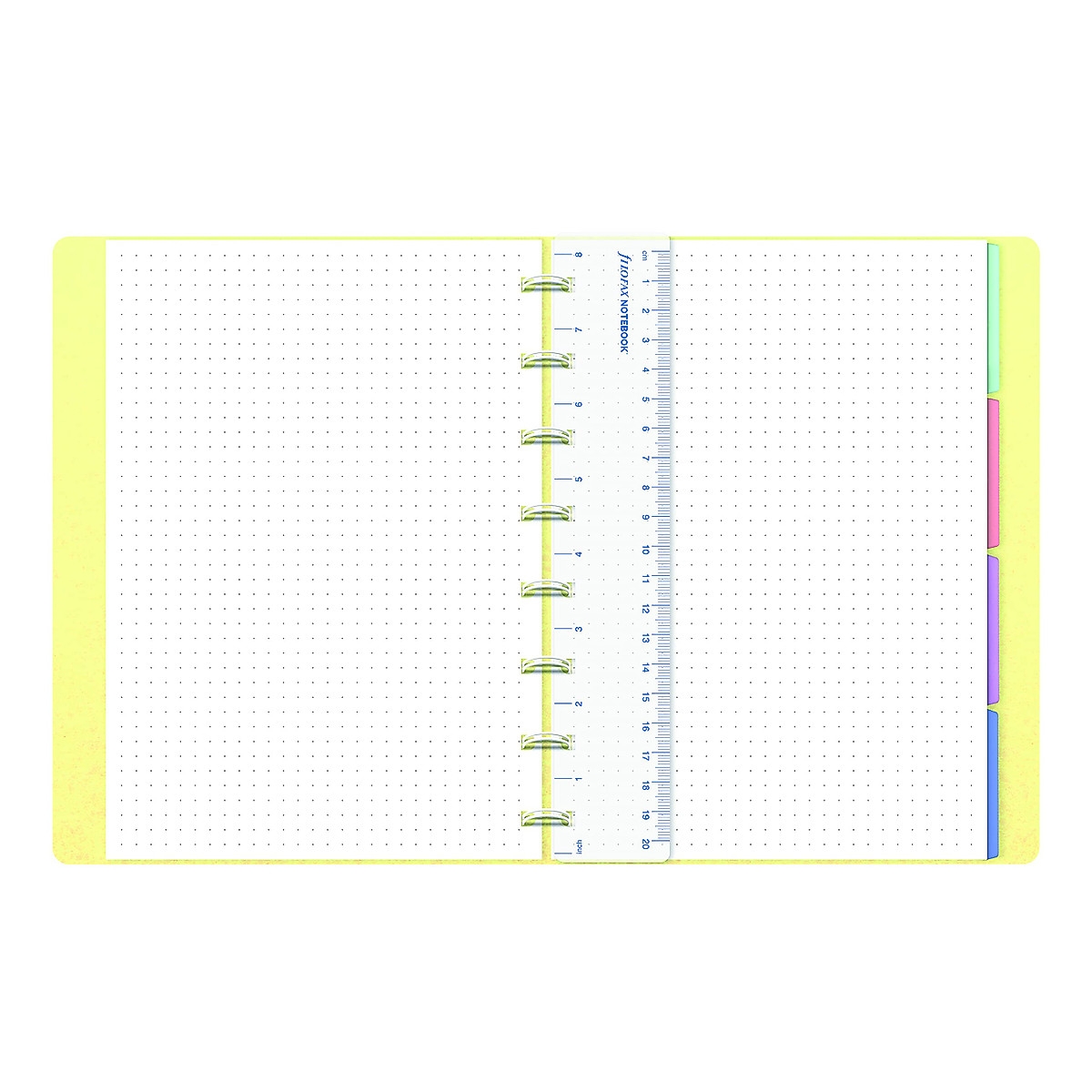 Filofax Refillable Notebook, A5 Size, Classic Pastels Collection, Dotted Paper, 8.25" x 5.75", Lemon (B115082U)