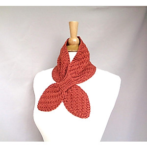 Ascot Bow Scarf, Hand Knit Merino Wool, Pull Through Keyhole Scarf, MULTIPLE COLOR CHOICES, Cowl Neck Warmer