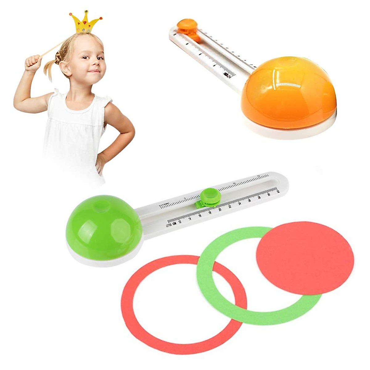 Rotary Cutters Circular Paper Cutter,Rotary Circle Cutter for Children Cut Circle Paper Trimmer Cards Cutters Multi-Functional Round Cutting Knife Model DIY Cards Making Manual Cutting Tool