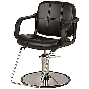 Buy-Rite Chris Styling Chair for Professional Salons and Spas, Modern Hair Stylist Chair, Extra-Wide Seat, 360-Degree Rotation, Fully Adjustable Height, SY-1801
