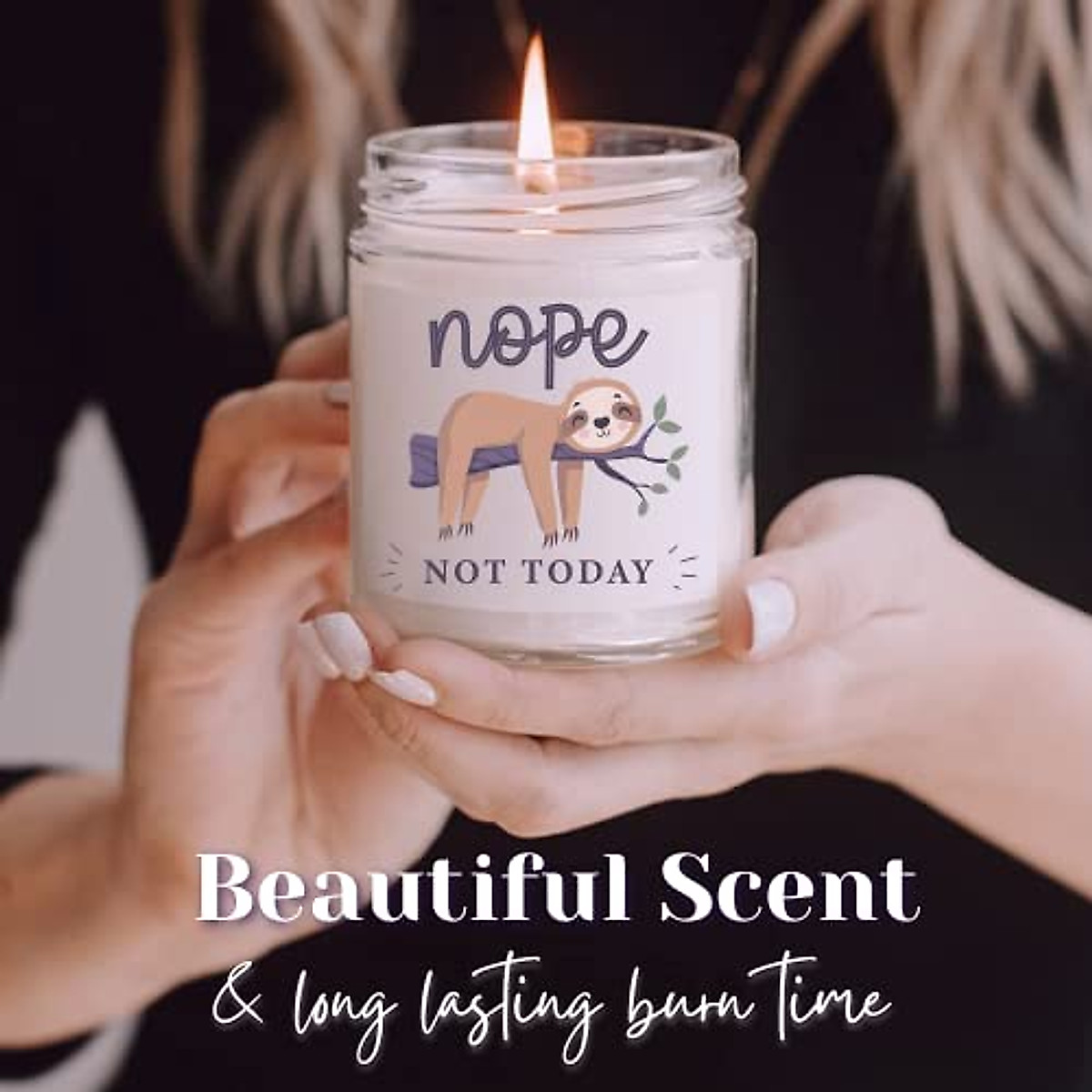 Wishmead Sloth Gifts for Women - Lavender Candle - Sloth Gifts for Girls Sloth Decor - Get Well Soon Gifts for Women - Gift Basket for Women - Funny Gifts for Women Mom