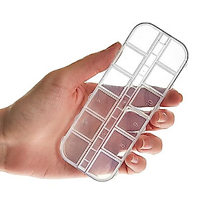 12 Grid Clear Plastic Jewelry Box Organizer, Storage Container (10 Pack)