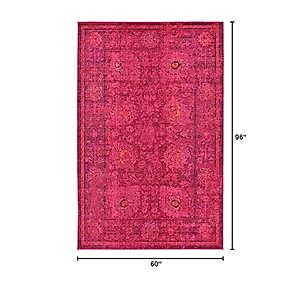 Unique Loom Medici Collection Vintage Botanical Traditional Red Area Rug (5' 0 x 8' 0)