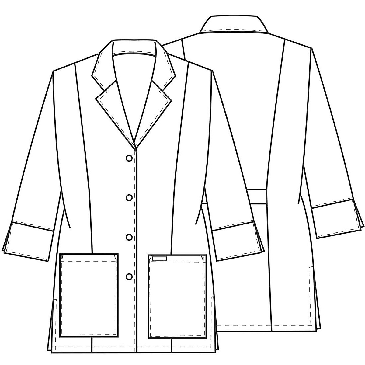 Cherokee Women's Scrubs 30" 3/4 Sleeve Lab Coat, White, Large