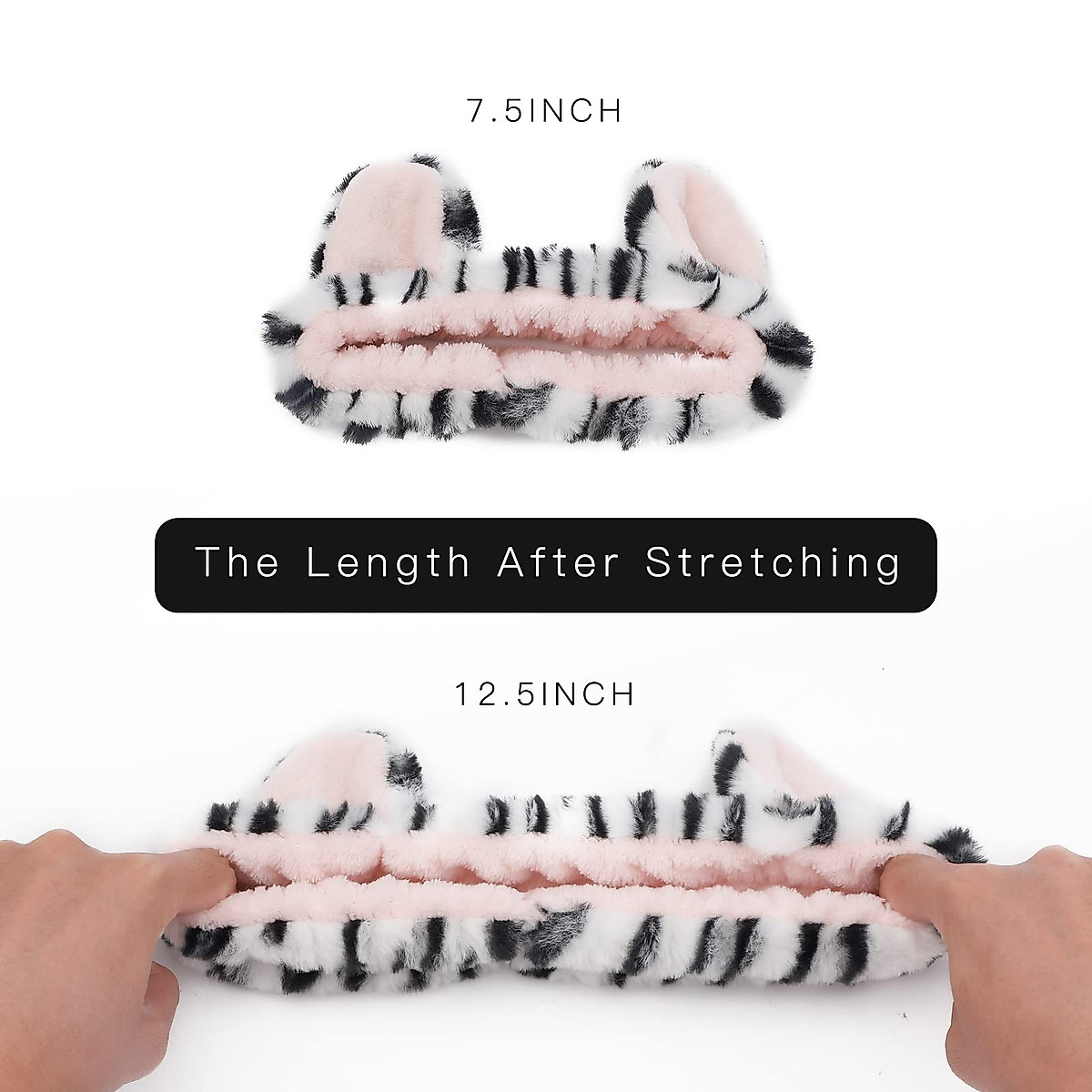 Hofar Tiger Face Wash Headband Hairband with Tiger Ears Coral Fleece Cartoon Cute Creative Hair Accessories