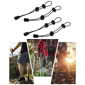4pcs Backpack Hiking Stick Holder, Walking Pole Fixing Buckle Elastic Rope Lanyard for Mountaineering Climbing Trekking Outdoors