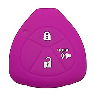 Rpkey Silicone Keyless Entry Remote Control Key Fob Cover Case protector Replacement Fit For Toyota 4Runner Corolla Matrix RAV4 Venza Yaris Pontiac Vibe Scion iQ tC xB xD HYQ12BBY MOZB41TG （Violet）