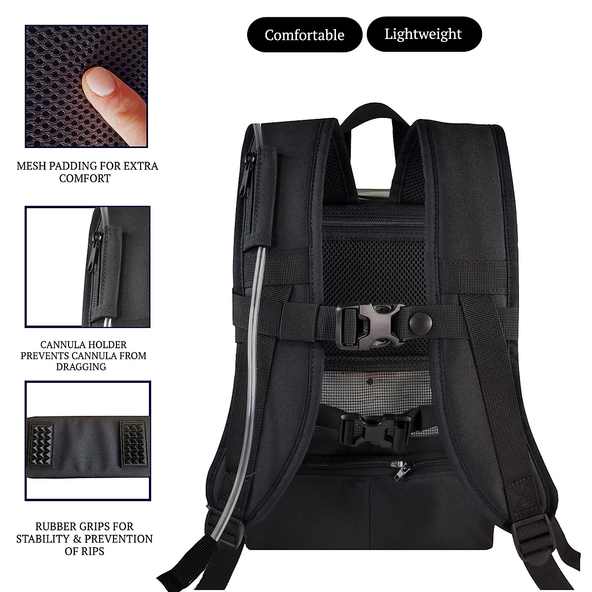 O2TOTES USA Portable Oxygen Concentrator Mesh Backpack Compatible with Inogen One G3 & Inogen One G5 (Fits: Inogen One G3 & Inogen One G5, OxyGo & OxyGo Next)