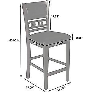 New Classic Furniture Gia 5-Piece Counter Dining Table Set, 42.25-Inch, Gray