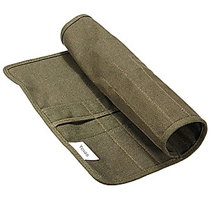 Yosoo 17''x14'' Roll up Canvas Artist Watercolor Draw Pen Oil Paint Brush Bag Case Holder,- 22 Slots, Army Green
