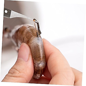 LABRIMP 4pcs Shrimp Cutter Ergonomic Shrimp Cleaner Household Fish Scaler Fish Tool Convenient Shrimp Peeler Ergonomic Fish Scaler Shrimp Opener Shrimp Tool Stainless Steel