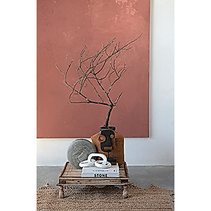 Bloomingville Hand-Woven Seagrass, Orange & Navy Basket