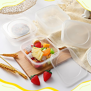 Yiyiring 50 Pack 12 oz Tamper Proof Containers with Lid Square Deli Plastic Sandwich Tiramisu Airtight Meal Container with Lids for Kitchen Storage