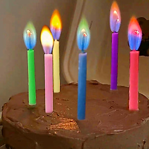 Birthday Cake Candles Happy Birthday Candles Colorful Candles Holders Included (Colorful, 12)