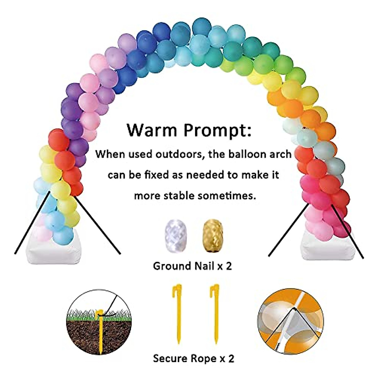 LANGXUN 12ft Table Balloon Arch Kit For Birthday Decorations, Party,Wedding and Graduation Decorations, Christmas Decorations Baby Shower Bachelor Party Supplies (WHite -10ft Balloon Arch)