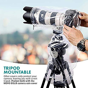 Movo (5 Pack) RC1 Clear Rain Cover for DSLR Camera and Lens up to 18" Long
