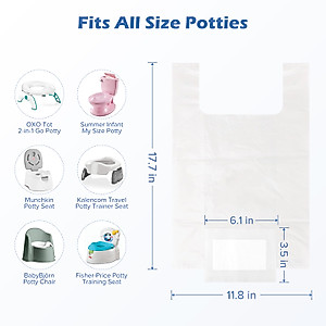 [80 Counts] Disposable OXO Potty Bags, Potty Liners for Portable Potty, Maliton Travel Potty Bags Fit for OXO Tot 2-in-1 Go Potty, Universal Travel Potty Refill Bags Fit Most Potty Chairs for Cleanup