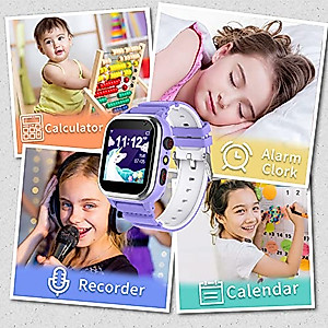 ROMONLON Kids Smart Watch Girls Boys - Smart Watch for Kids Watches Ages 4-12 Years with 16 Learning Games Alarm Clock Music Player Calculator Recorder Flashlight Children Toys Gifts