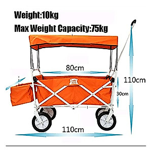 NEOCHY Trolleys,Shopping Cart Mini Oxhome Shopping Cart Portable Fold Trolley Trailer Double Brake Luggage Cart Grocery Cart/8