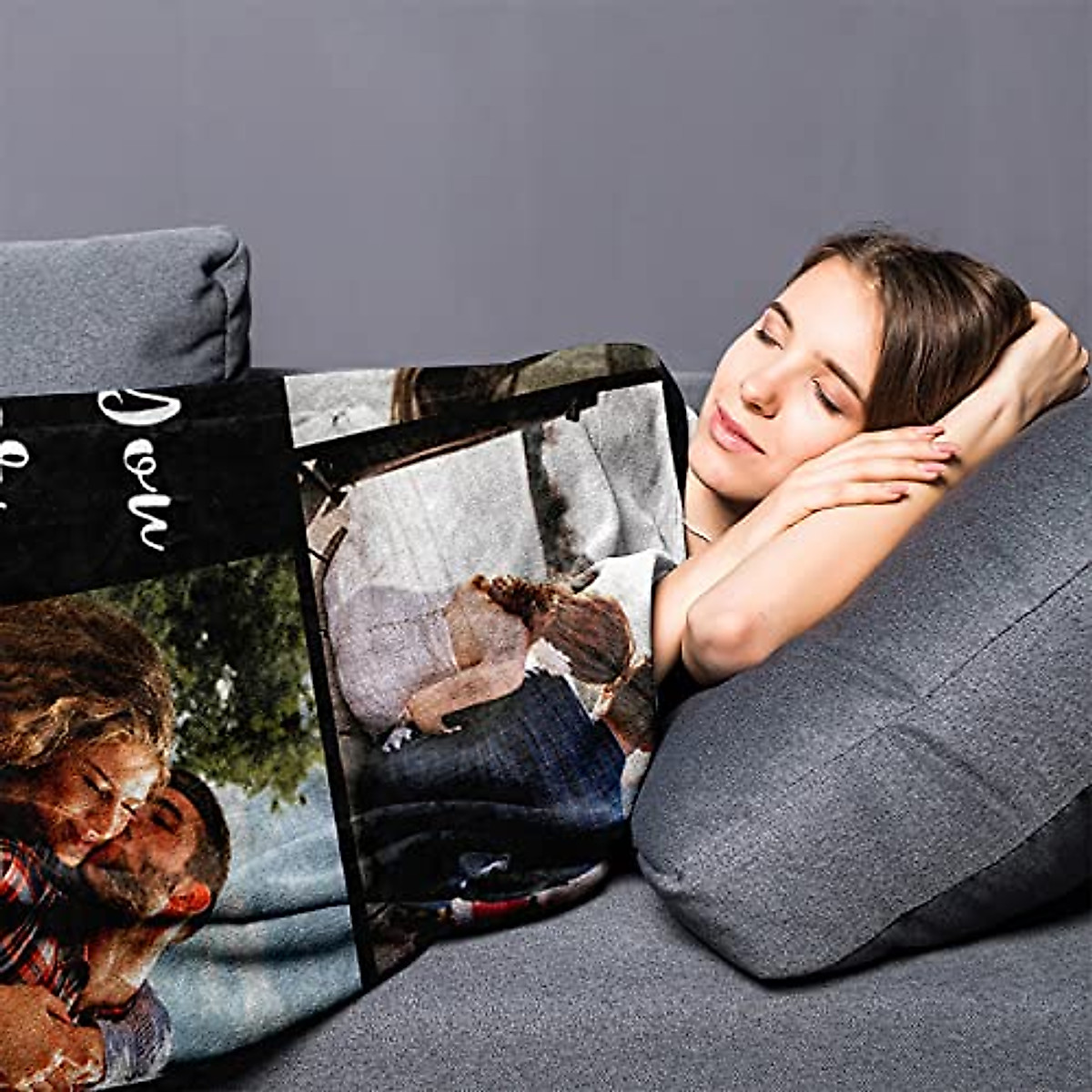 COSPOT Custom Photo Blanket for Couples, Personalized Fleece Throw Blankets, Flannel Picture Blanket, Gifts for Husband/Wife/Girlfriend/Boyfriend, Birthday Valentines 30" W x 40" L